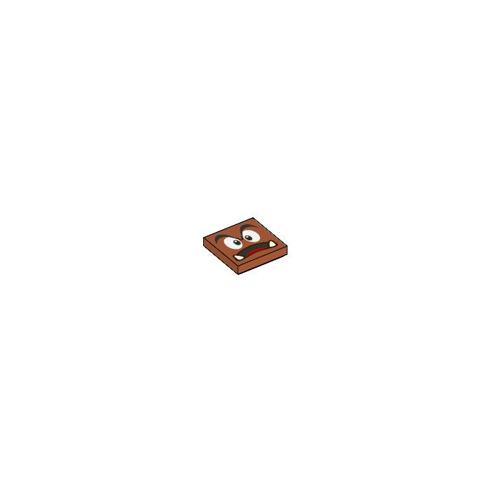 LEGO Tile 2 x 2 with Goomba Face with Open Mouth with Groove (3068 / ...