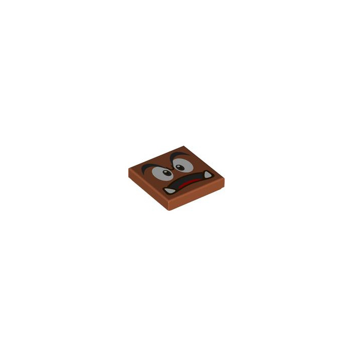 LEGO Tile 2 x 2 with Goomba Face with Open Mouth with Groove (3068 / ...