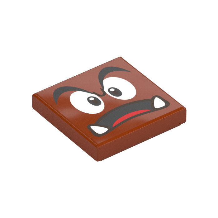 LEGO Tile 2 x 2 with Goomba Face with Open Mouth with Groove (3068 / ...