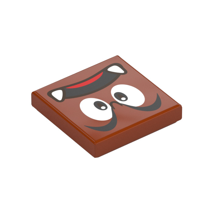 LEGO Tile 2 x 2 with Goomba Face with Open Mouth with Groove (3068 / ...