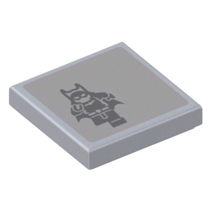 LEGO Tile 2 x 2 with Grey Batgirl Running Sticker with Groove (3068 ...