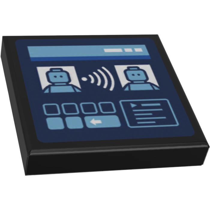 LEGO Tile 2 x 2 with Intercom Screen Sticker with Groove (3068) | Brick ...