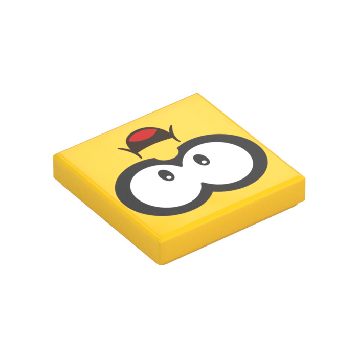 LEGO Tile 2 x 2 with Lakitu Happy Face with Big Eyes with Groove (79528 ...