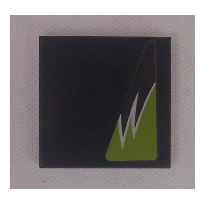 LEGO Tile 2 x 2 with Lime Flames Model Left Sticker with Groove (3068 ...