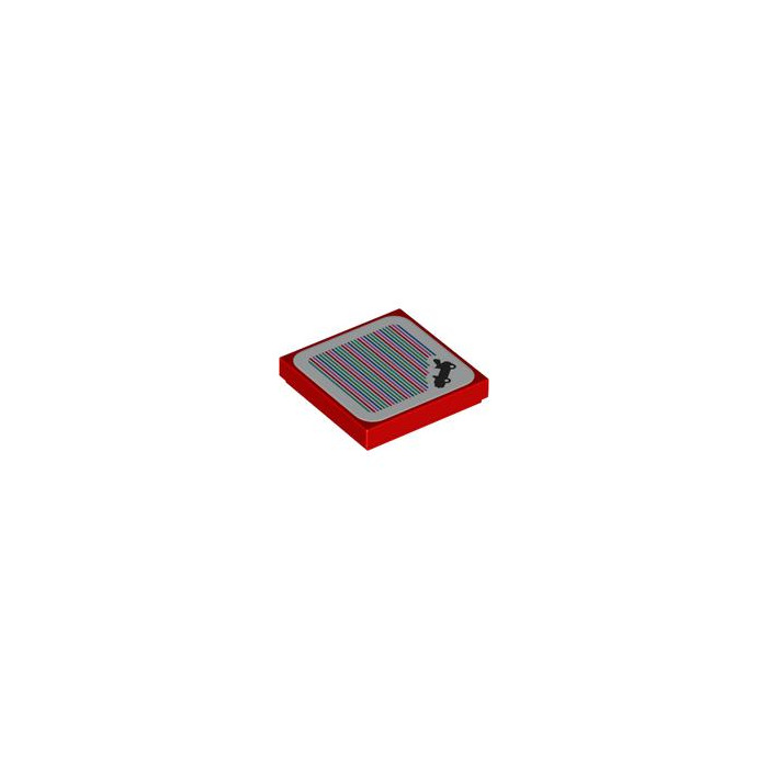 LEGO Tile 2 x 2 with Mach 8 Kart Scanner Code with Groove (3068 ...