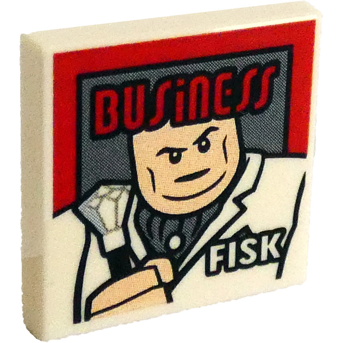 LEGO Tile 2 x 2 with Magazine 'BUSINESS' and 'FISK with Groove (3068 / ...