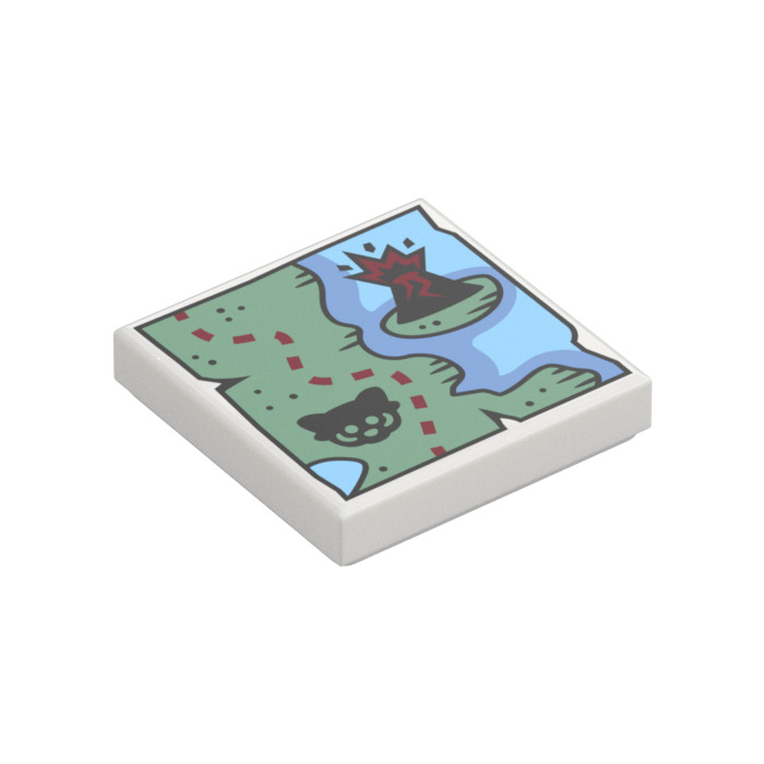 LEGO Tile 2 x 2 with Map with Groove (3068 / 108374) | Brick Owl - LEGO ...
