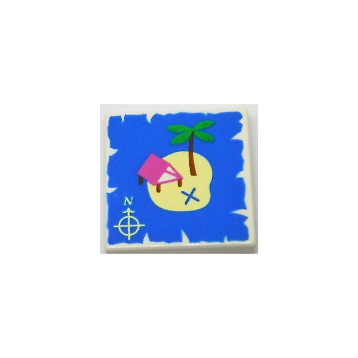 LEGO Tile 2 x 2 with Map with Groove (3068 / 83173) | Brick Owl - LEGO ...