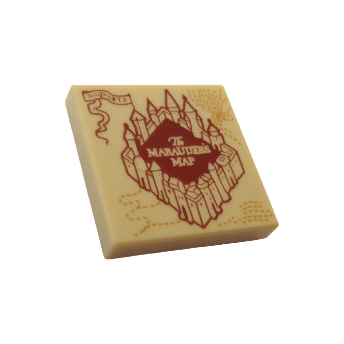 LEGO Tile 2 x 2 with 'MARAUDER'S MAP' with Groove (3068) | Brick Owl