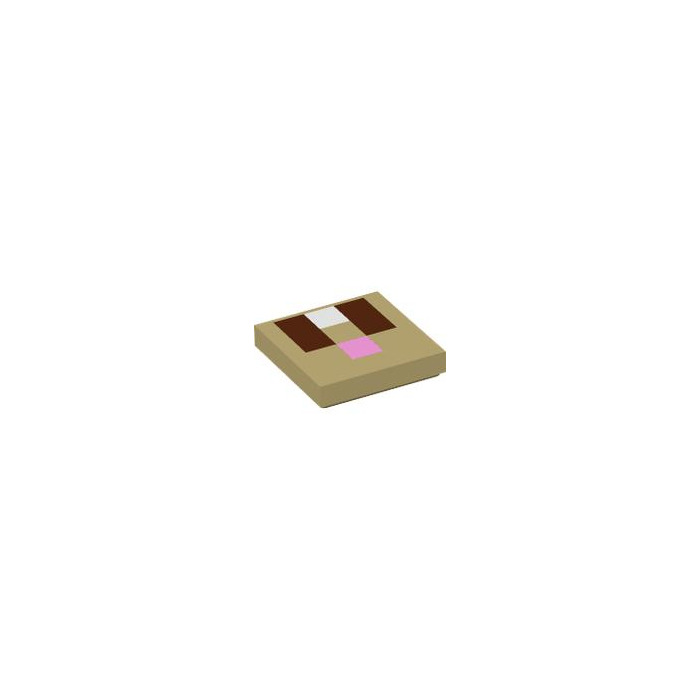 LEGO Tile 2 x 2 with Minecraft Rabbit Face with Groove (3068) | Brick Owl