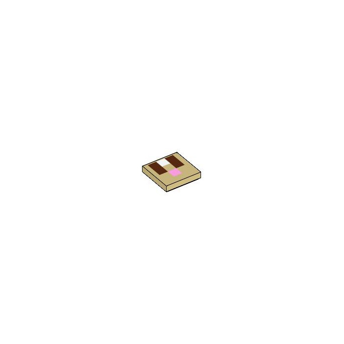 LEGO Tile 2 x 2 with Minecraft Rabbit Face with Groove (3068) | Brick Owl