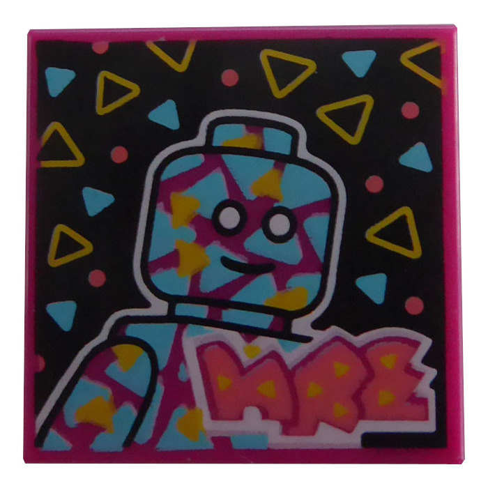 LEGO Tile 2 x 2 with Minifigure and Triangles with Groove (3068 ...