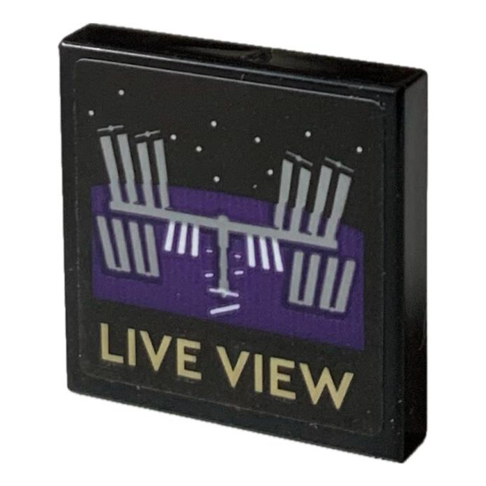 LEGO Tile 2 x 2 with Monitor with Satellite Live View Sticker with ...