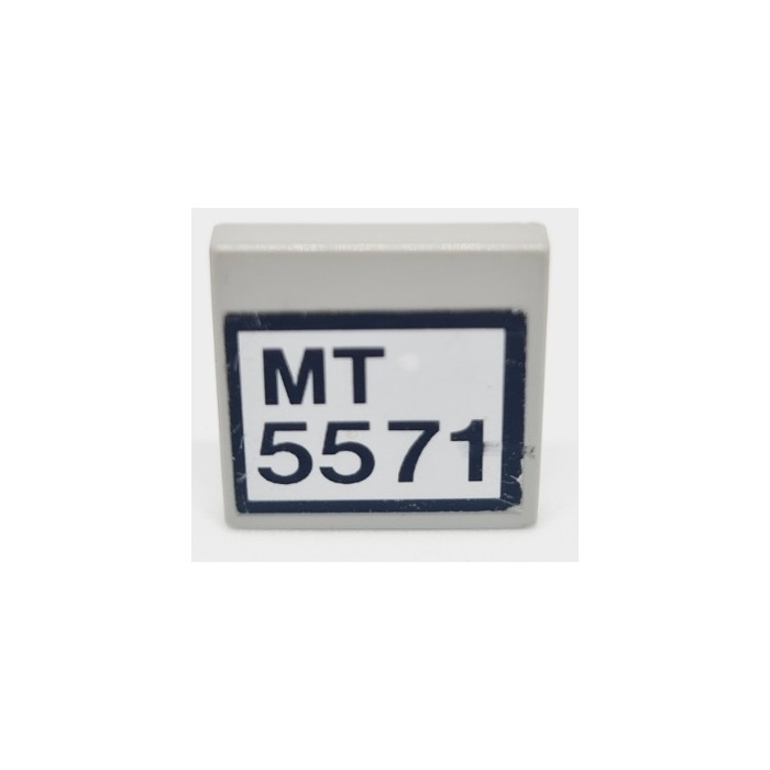 LEGO Tile 2 x 2 with 'MT 5571' Sticker with Groove (3068) | Brick Owl ...