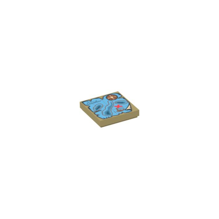 LEGO Tile 2 x 2 with Nautical Map with Groove (3068 / 90816) | Brick Owl