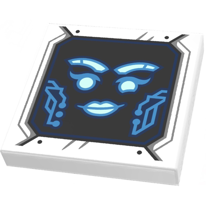 LEGO Tile 2 x 2 with Ninjago angry face with Groove (3068 / 101634 ...