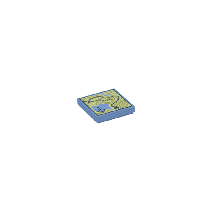 LEGO Tile 2 x 2 with North Cardinal Point and Greeble Trail with Groove ...