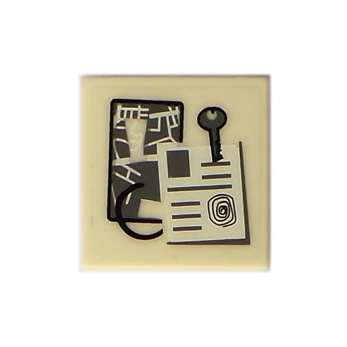 LEGO Tile 2 x 2 with Police Bulletin Board Sticker with Groove (3068 ...