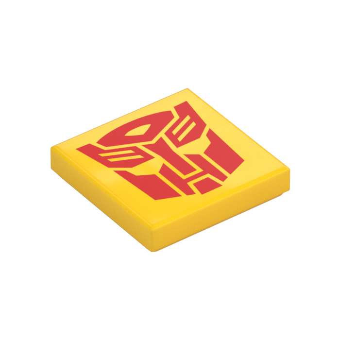 LEGO Tile 2 x 2 with Red Autobots Logo with Groove (3068 / 108638 ...