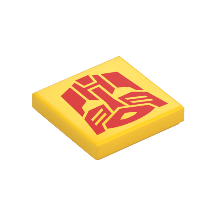 LEGO Tile 2 x 2 with Red Autobots Logo with Groove (3068 / 108638 ...