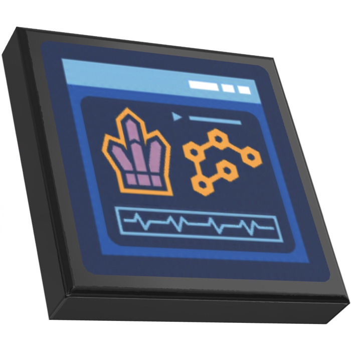 LEGO Tile 2 x 2 with Rock Analysis Screen Sticker with Groove (3068 ...