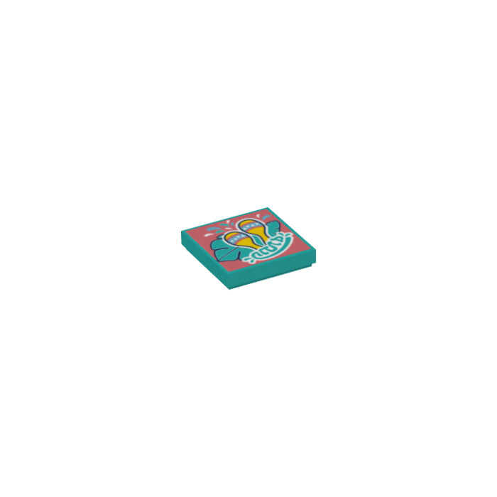 LEGO Tile 2 x 2 with Samba Style Print with Groove (3068 / 73062 ...