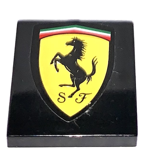 LEGO Tile 2 x 2 with Scuderia Ferrari Logo with Black Border Sticker ...