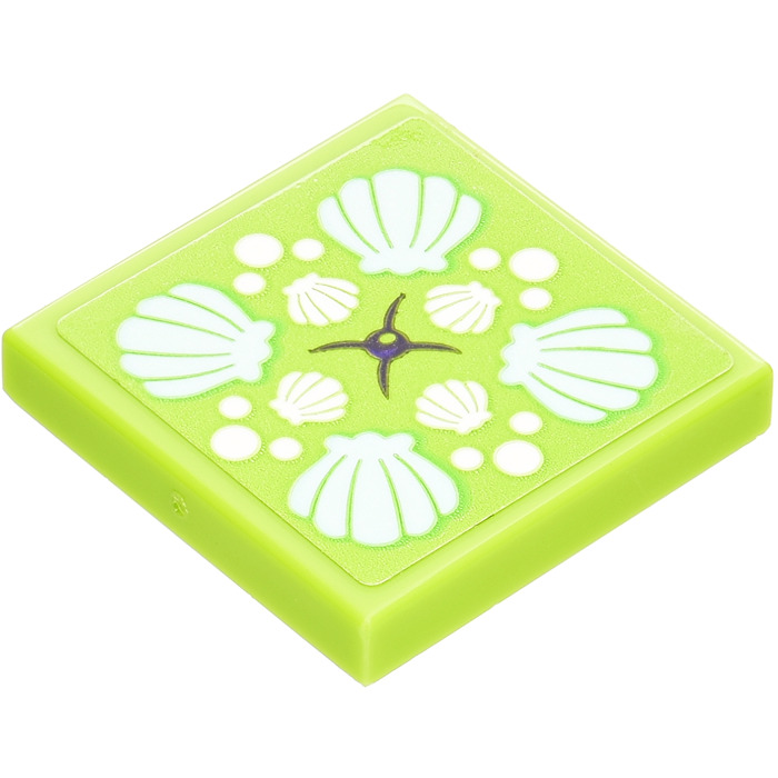 LEGO Tile 2 x 2 with Seashells Sticker with Groove (3068) | Brick Owl ...