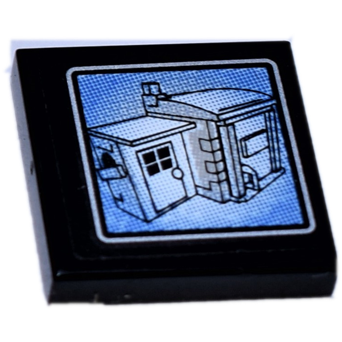 LEGO Tile 2 x 2 with Shed with Bunker From set 60044 Sticker with ...