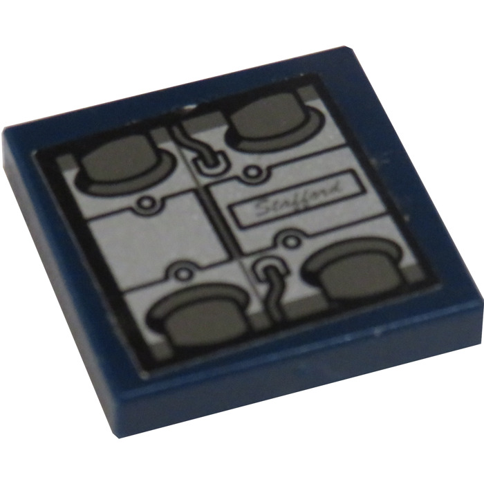 LEGO Tile 2 x 2 with Stafford and Cables Sticker with Groove (3068 ...