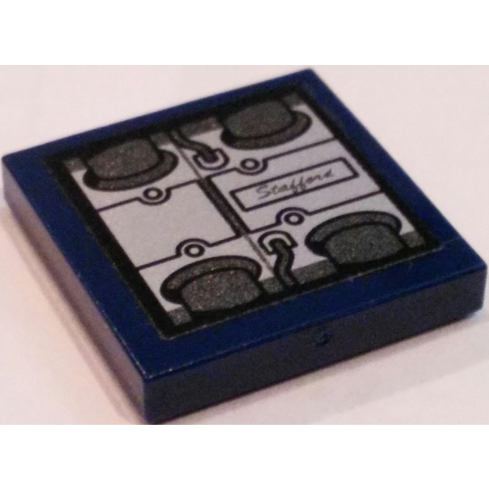 LEGO Tile 2 x 2 with Stafford and Cables Sticker with Groove (3068 ...