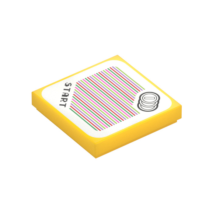 LEGO Tile 2 x 2 with Super Mario Scanner Code - Coins and 'START' with ...