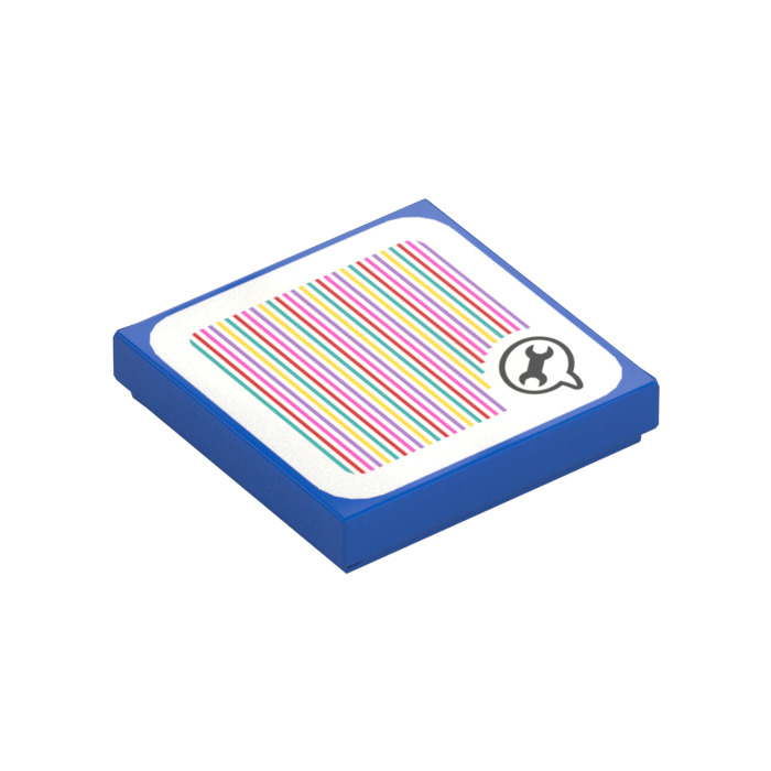 LEGO Tile 2 x 2 with Super Mario Scanner Code Toad Speech Bubble with ...