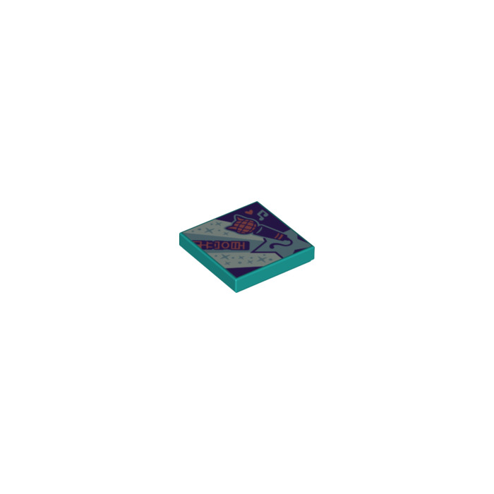 LEGO Tile 2 x 2 with Synth Pop Style Print with Groove (3068 / 73073 ...