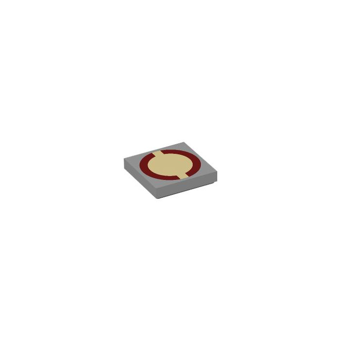 LEGO Tile 2 x 2 with Tan and Dark Red Circles with Groove (3068 ...