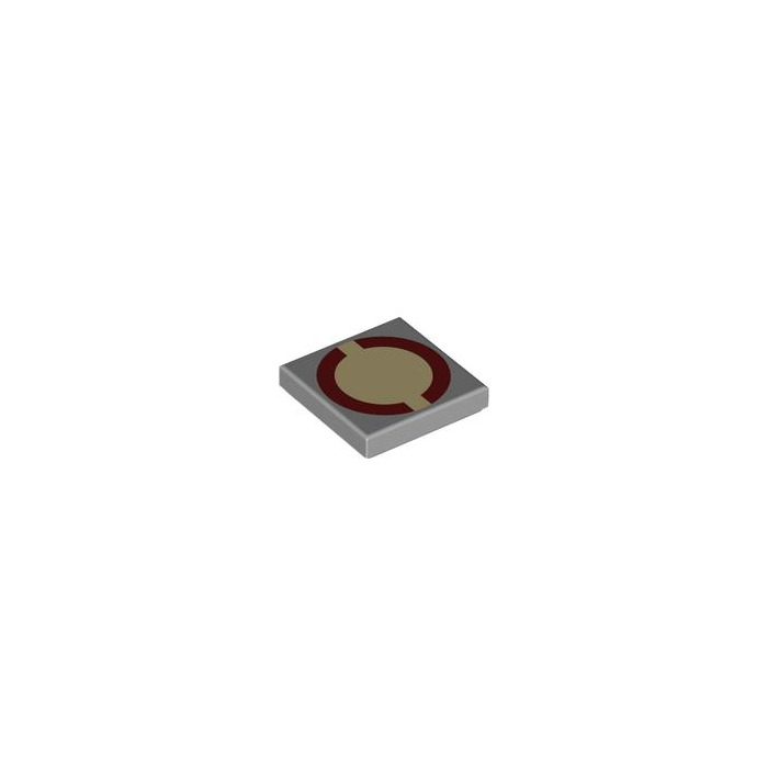 LEGO Tile 2 x 2 with Tan and Dark Red Circles with Groove (3068 ...