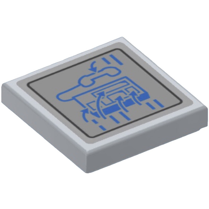 LEGO Tile 2 x 2 with Telephone Instructions Diagram Sticker with Groove ...