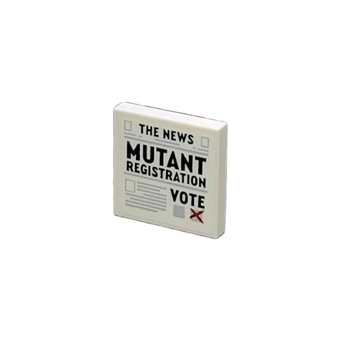 LEGO Tile 2 x 2 with The News Mutant Registration Vote Sticker with ...