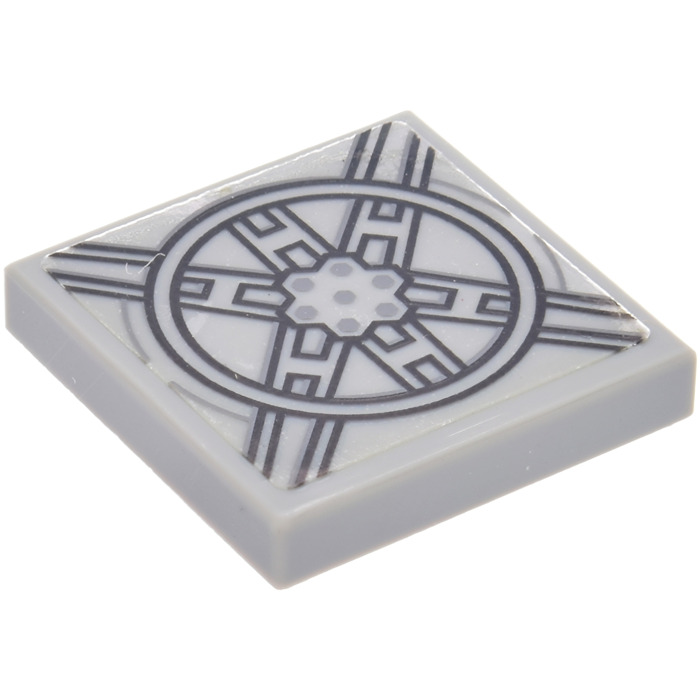 LEGO Tile 2 x 2 with Tie Fighter Hatch Sticker with Groove (3068 ...