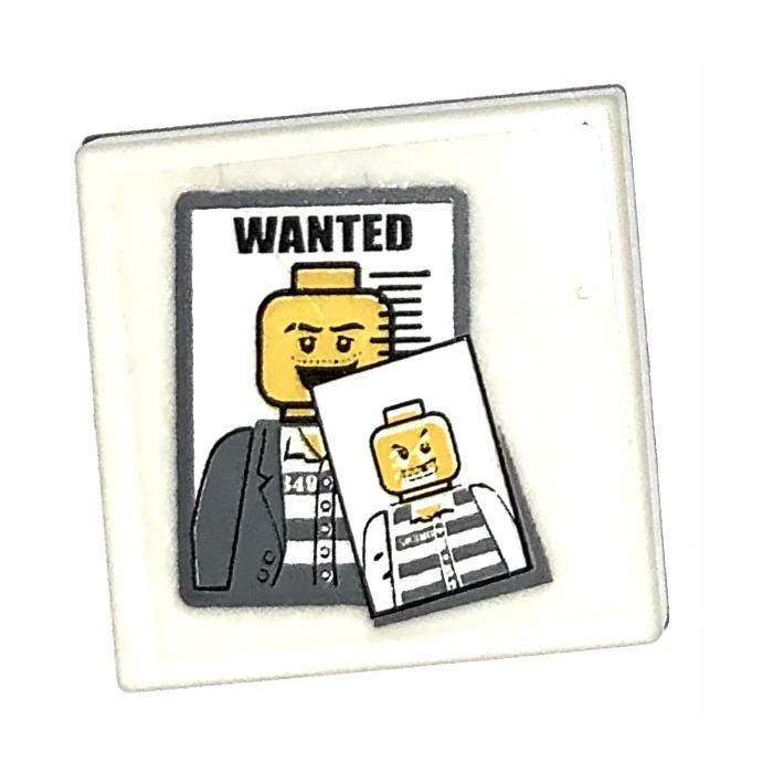 LEGO Tile 2 x 2 with Wanted Poster Sticker with Groove (3068) | Brick ...