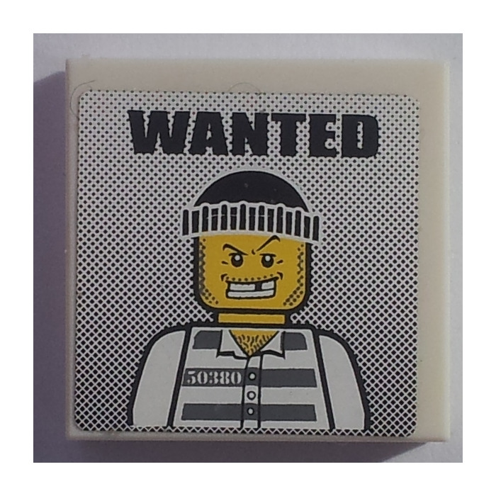 LEGO Tile 2 x 2 with Wanted Sticker with Groove (3068) | Brick Owl ...