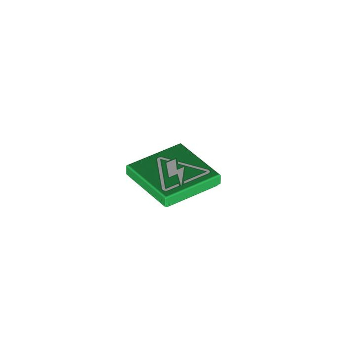 LEGO Tile 2 x 2 with Warning Triangle and Lightning with Groove (3068 ...
