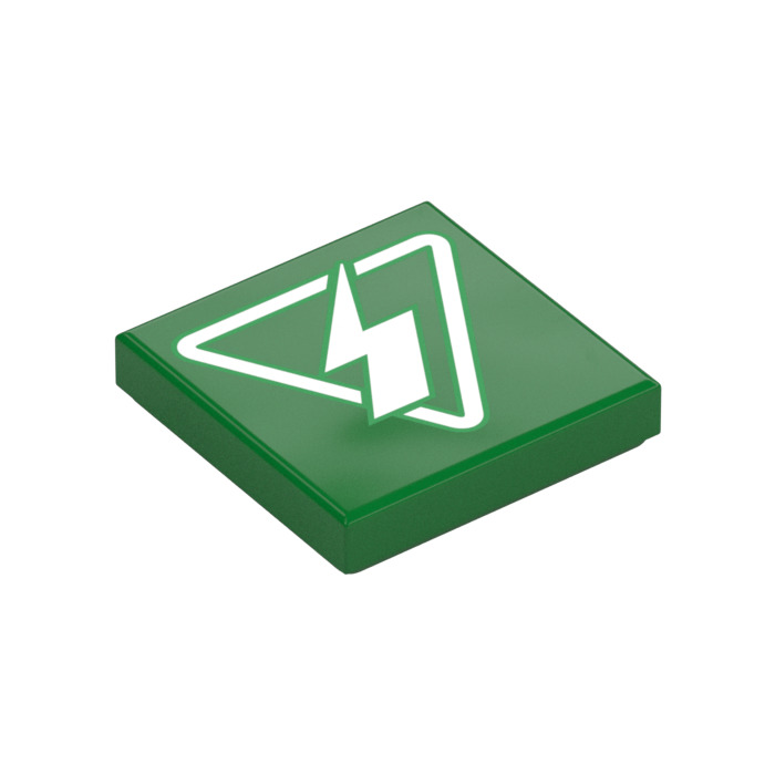 LEGO Tile 2 x 2 with Warning Triangle and Lightning with Groove (3068 ...
