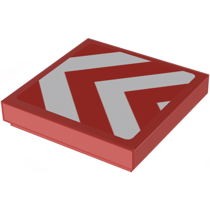 LEGO Tile 2 x 2 with White Chevrons Sticker with Groove (3068) | Brick ...