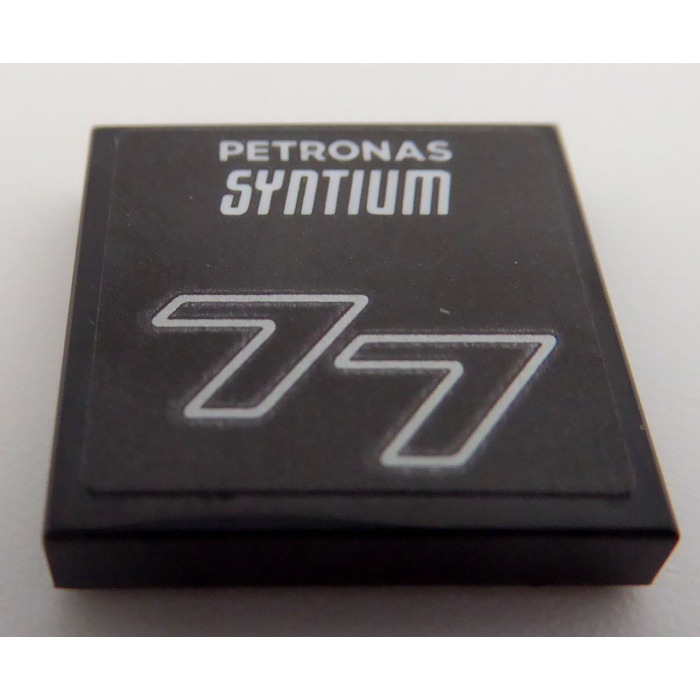LEGO Tile 2 x 2 with White 'PETRONAS SYNTIUM' and '77' Sticker with ...