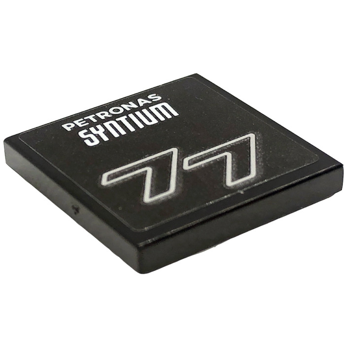 LEGO Tile 2 x 2 with White 'PETRONAS SYNTIUM' and '77' Sticker with ...
