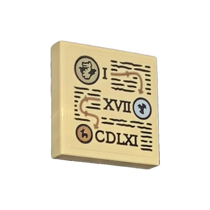LEGO Tile 2 x 2 with Wizarding Currency in Roman Numbers Galleon ...