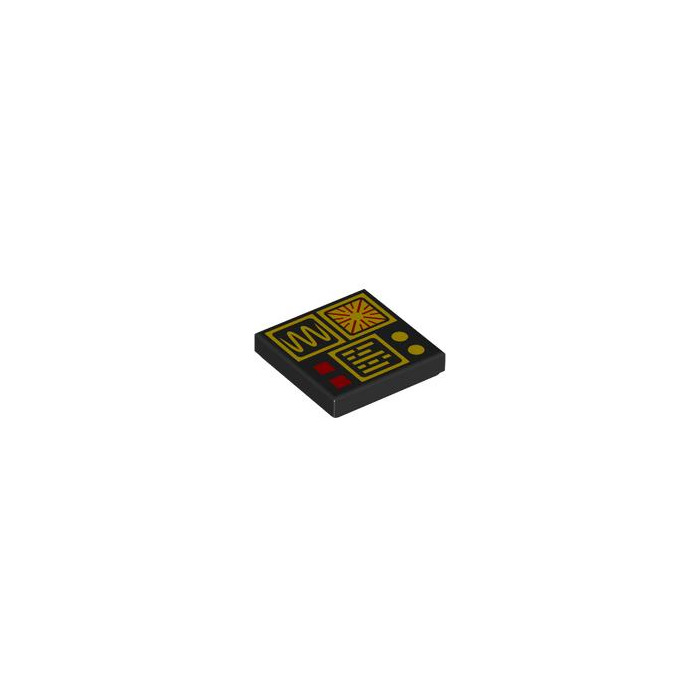 LEGO Tile 2 x 2 with Yellow Controls and Red Buttons with Groove (3068 ...