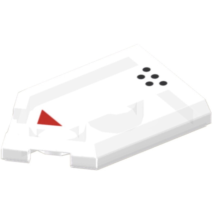 LEGO Tile 2 x 3 Pentagonal with 5 Dots and Small Red Triangle (22385 ...