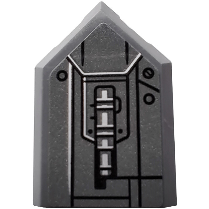 LEGO Tile 2 x 3 Pentagonal with Black & silver lines Sticker (22385 ...